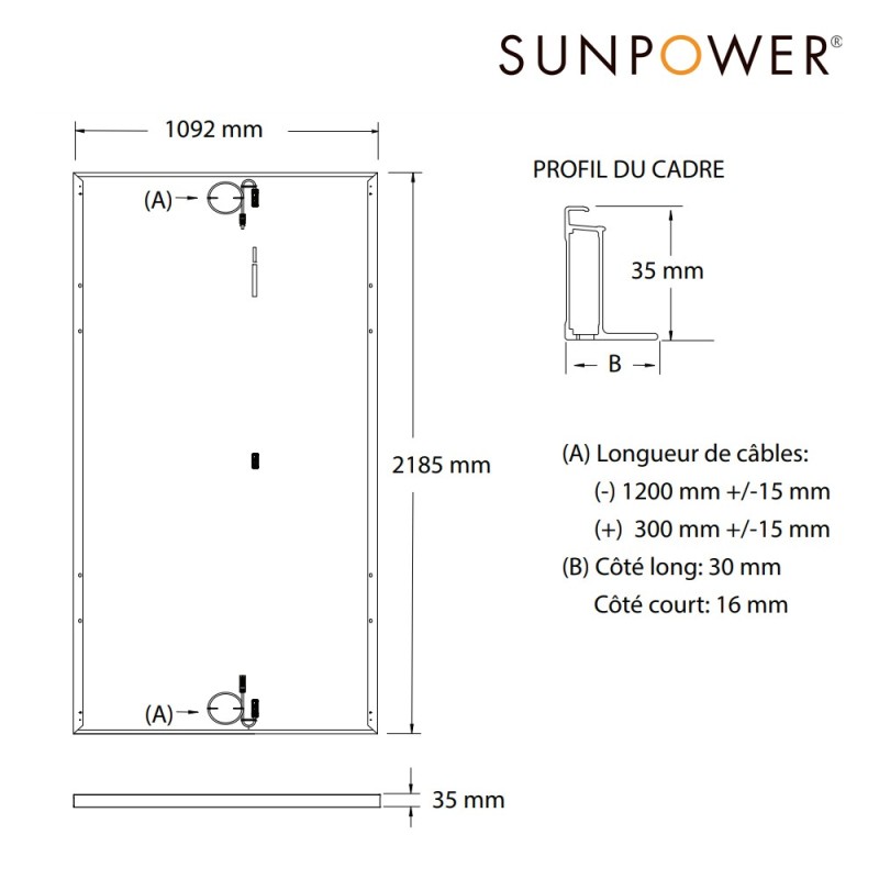 Panneau solaire Performance 7 Sunpower 500Wc bifacial